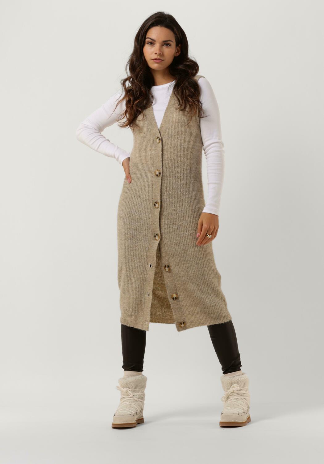 Beige MSCH COPENHAGEN Gilet SABELLA ALPACA LONG VEST | Omoda