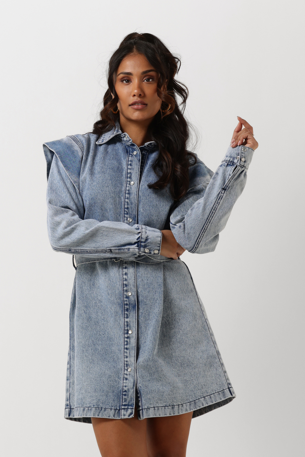 Blauwe GOOSECRAFT Mini jurk GC ZOLA DRESS | Omoda