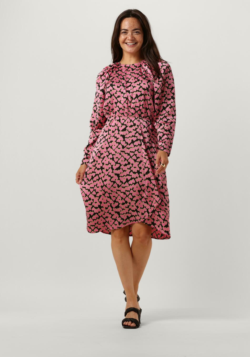 Roze CO'COUTURE Midi jurk FLASHY HEART DRESS | Omoda