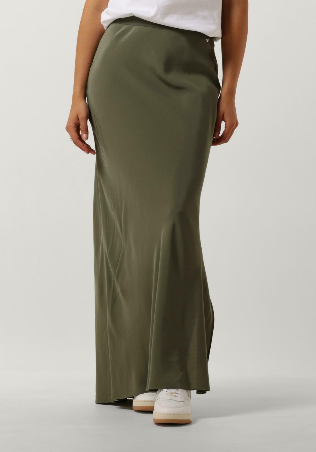 Groene MOS MOSH Maxirok SOLIDA LONG SKIT | Omoda