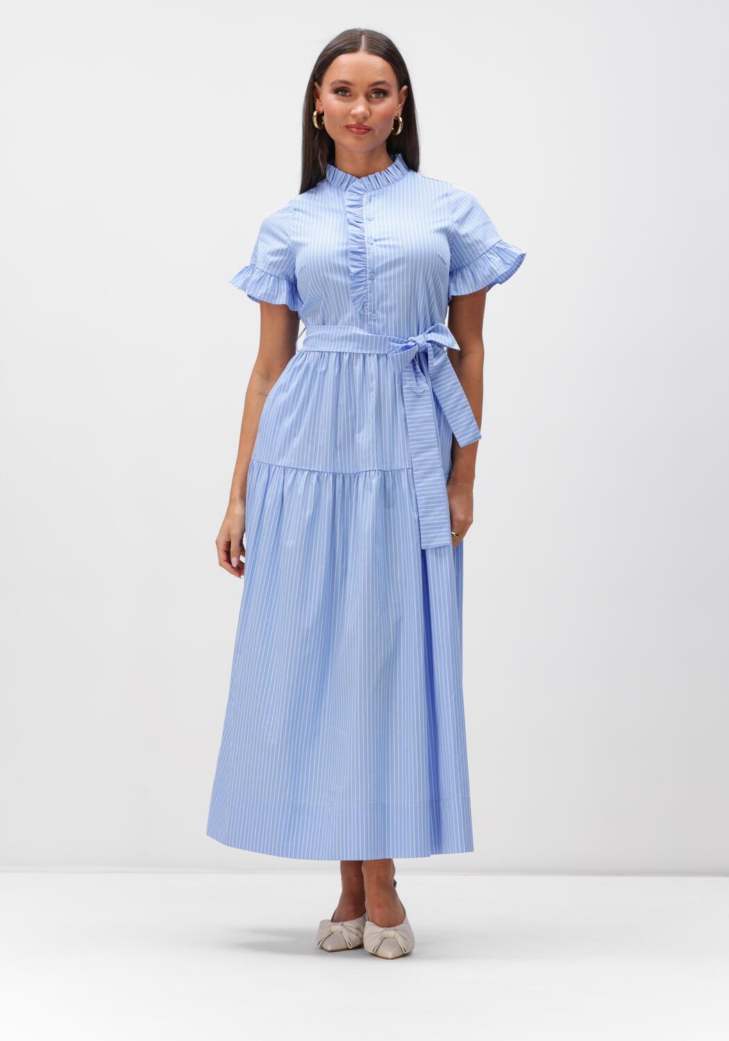 Lichtblauwe NOTRE-V Maxi jurk NV-HENRICA | Omoda