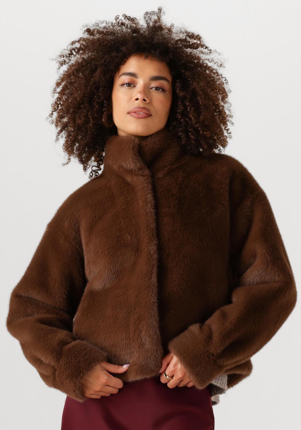 Bruine MOVES Faux fur jas KARA JACKET 4471 | Omoda