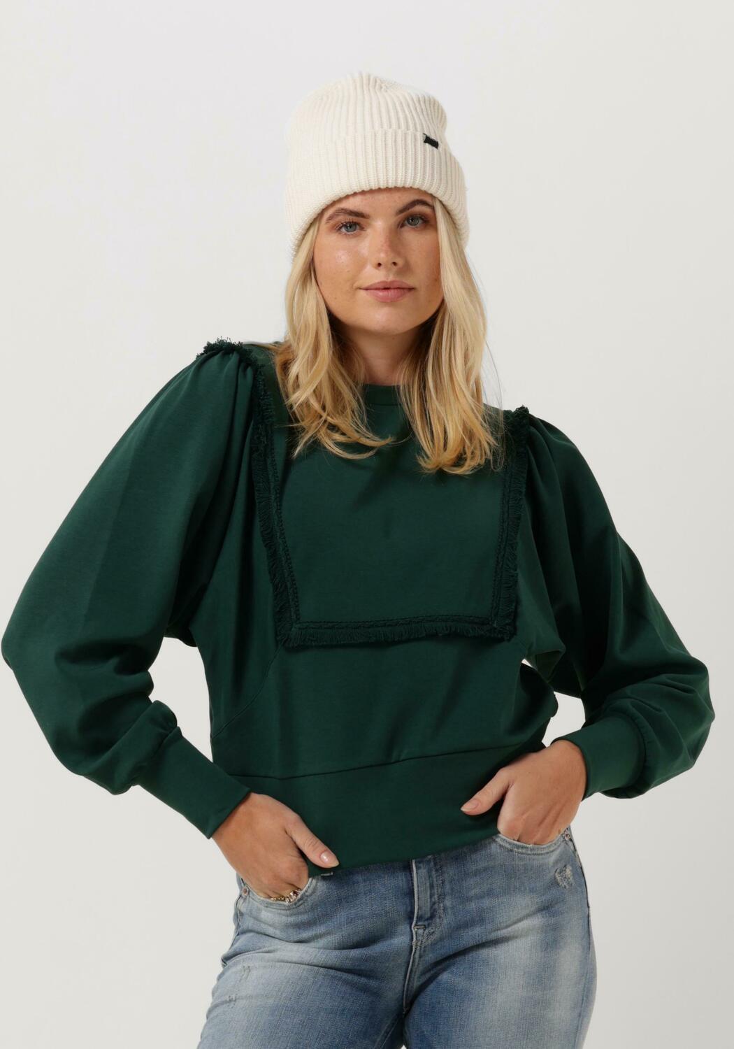 Groene SCOTCH & SODA Sweater FRINGE TAPE OVERSIZED RAGLAN SLEEVED ...