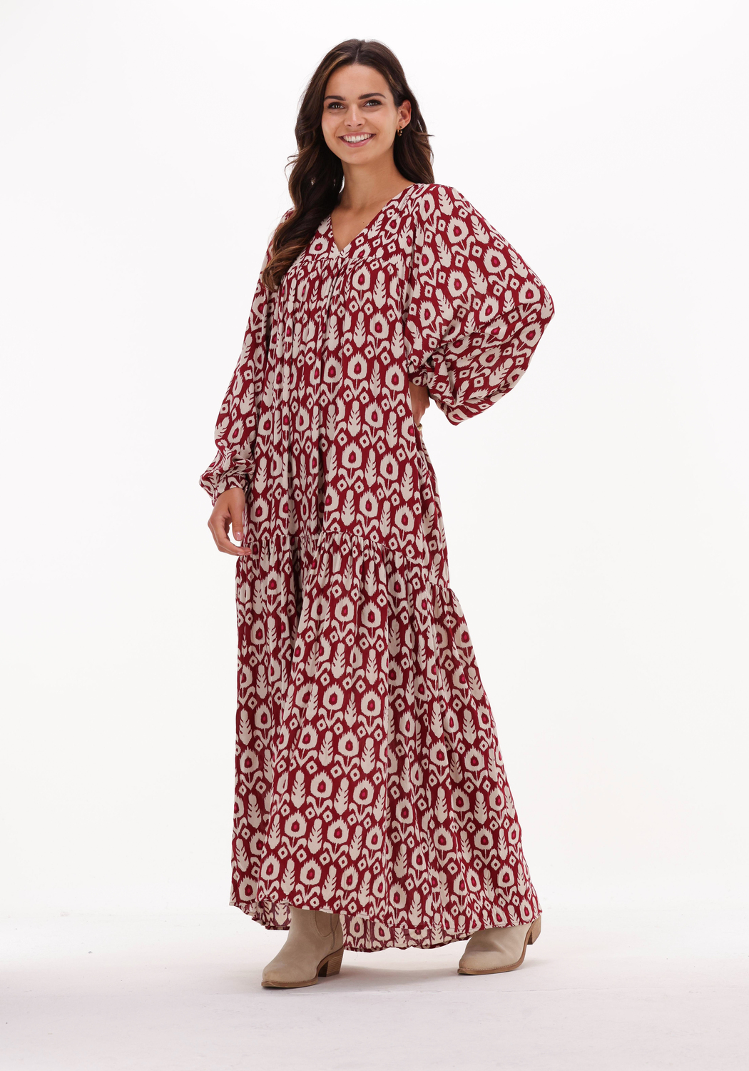Rode BY-BAR Maxi jurk ROSA IKAT DRESS | Omoda