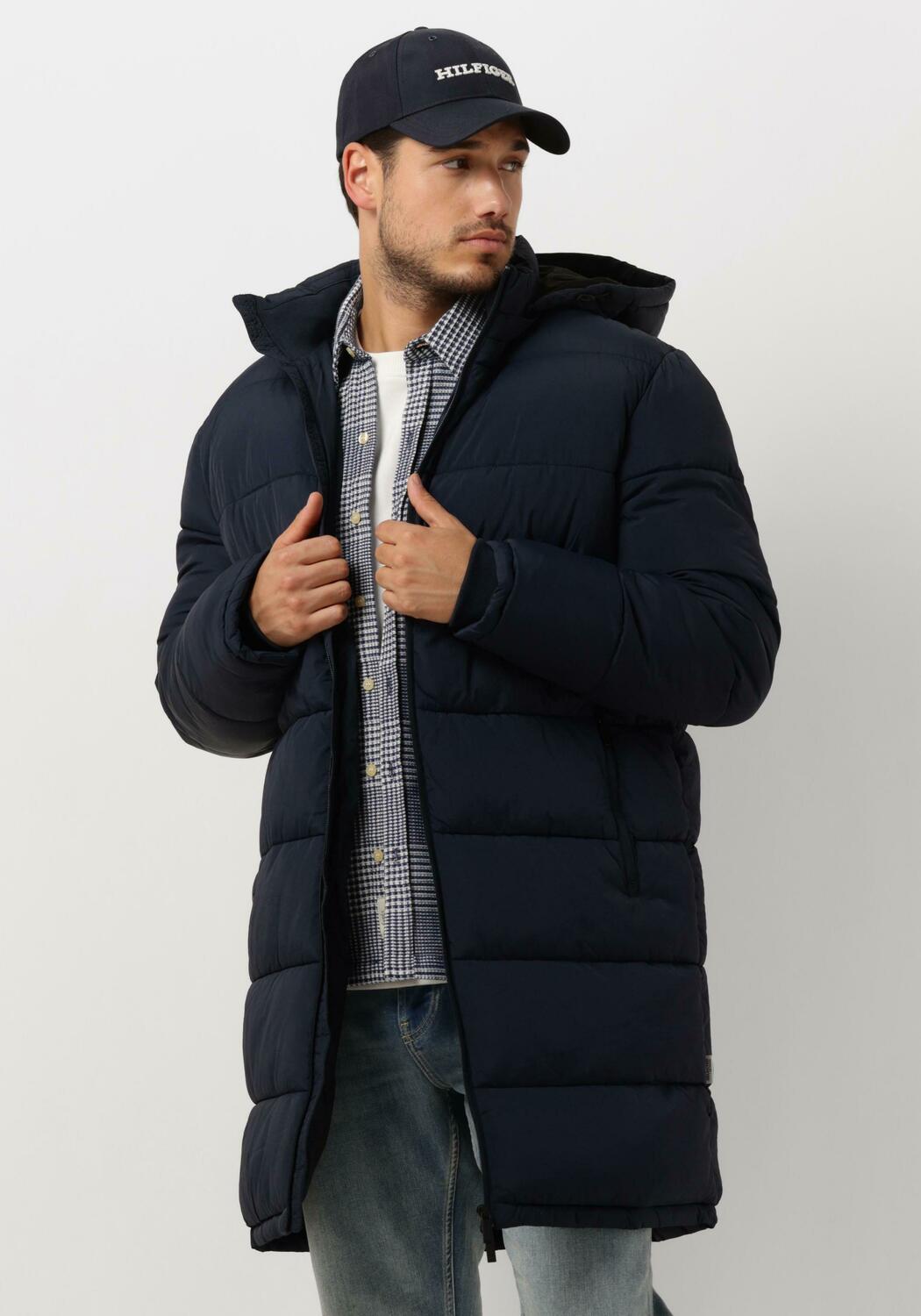Donkerblauwe SELECTED HOMME Gewatteerde jas SLHCOOPER PUFFER COAT W ...