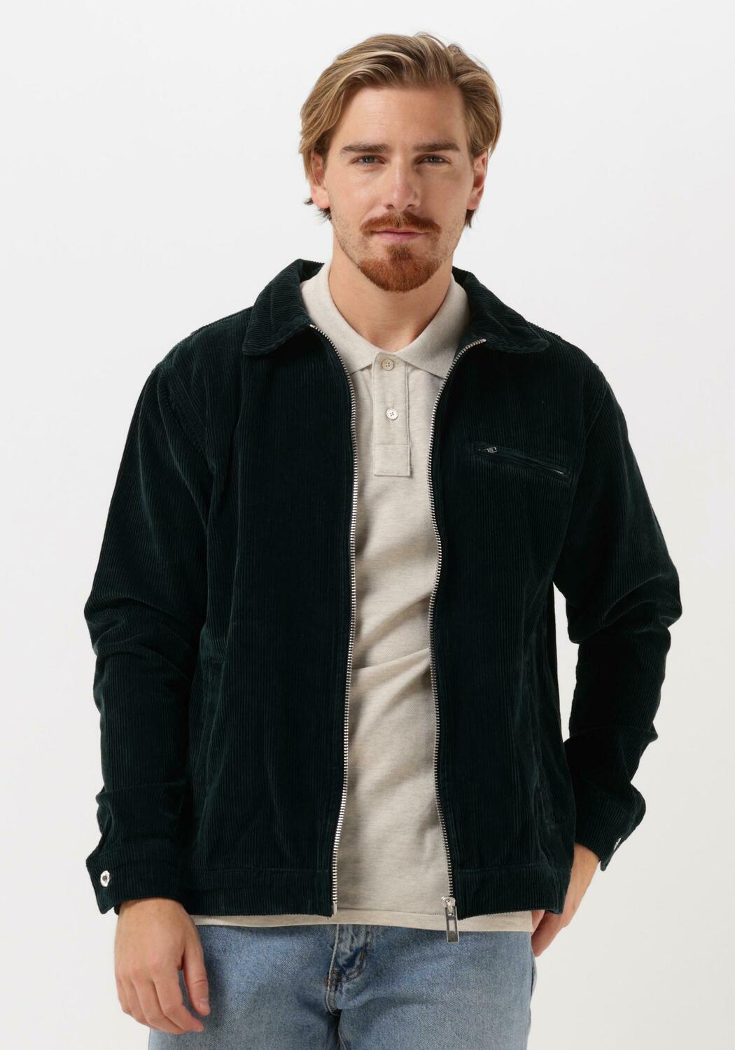 Donkergroene WOODBIRD Jack WADE CORD JACKET | Omoda
