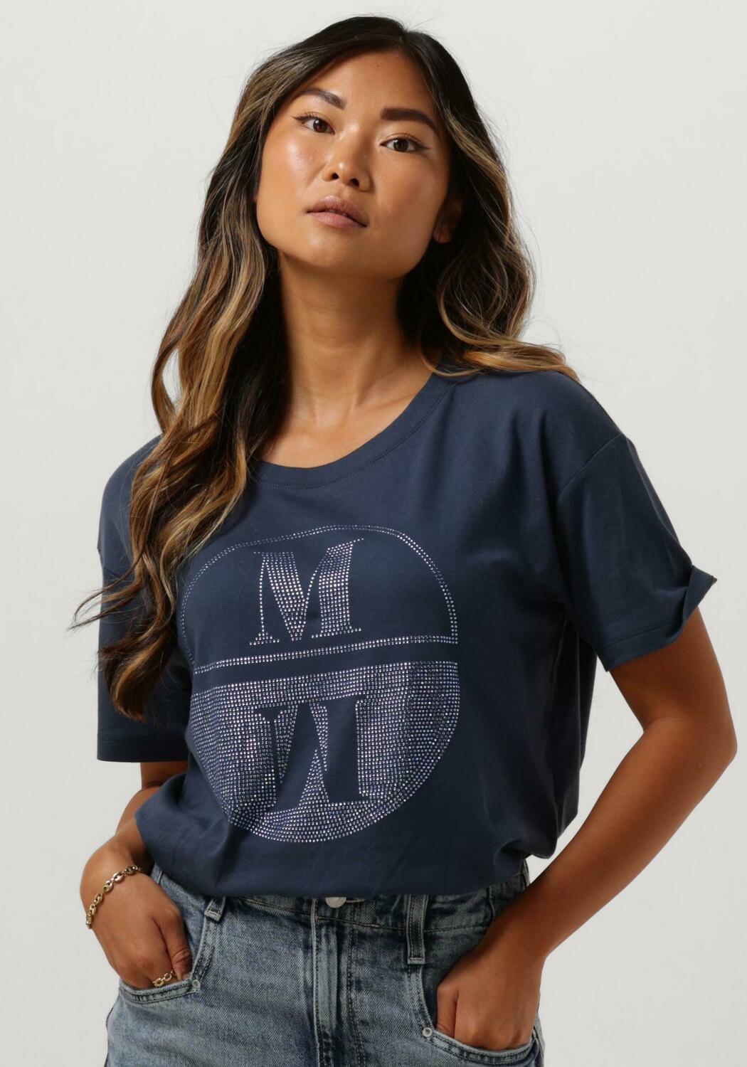 Blauwe MOS MOSH T-shirt MMVICCI O-SS TEE | Omoda