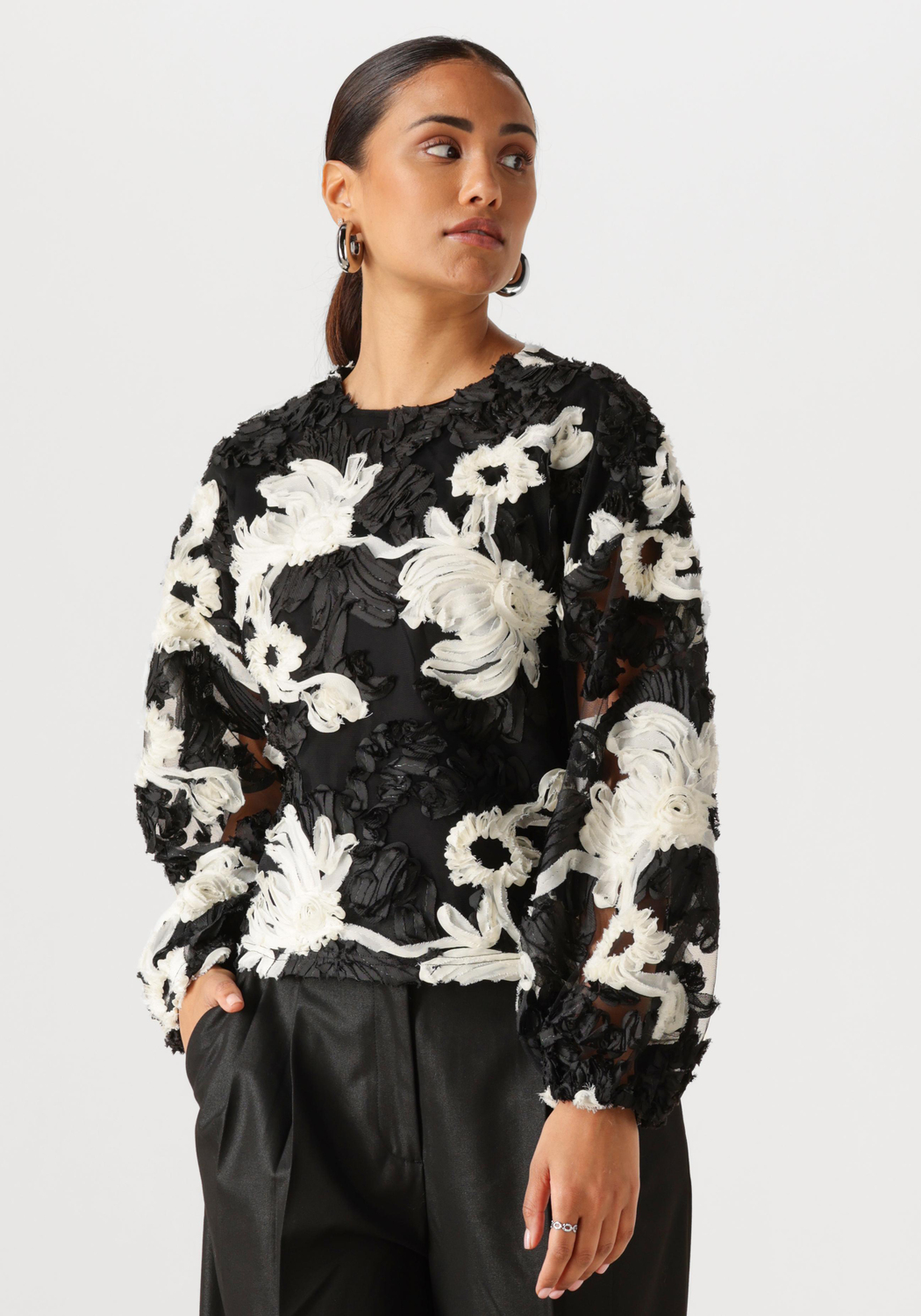Zwarte CO'COUTURE Blouses FLEURCC FLUFFY BLOUSE | Omoda