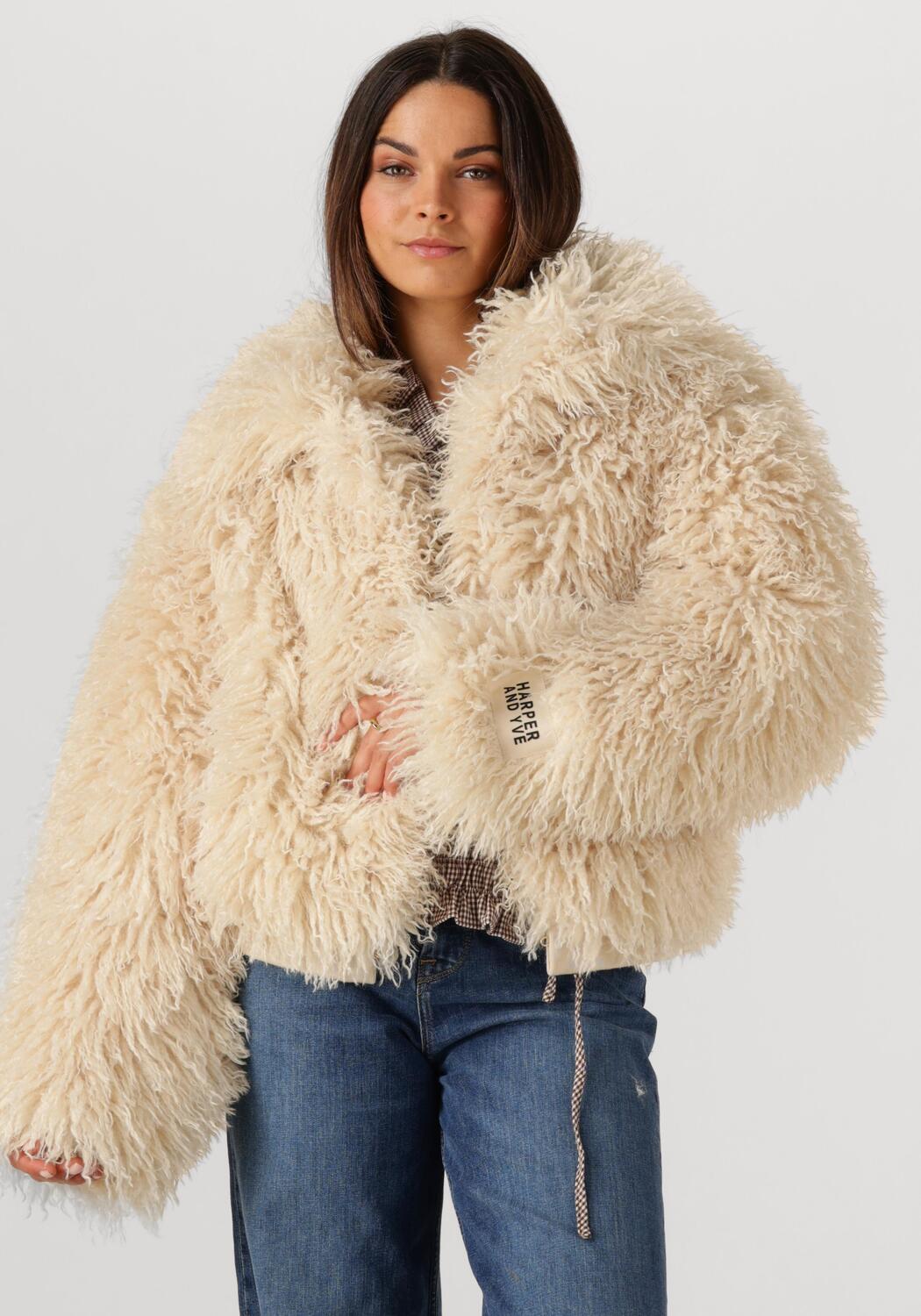 Ecru HARPER & YVE Faux fur jas STACY-JA | Omoda