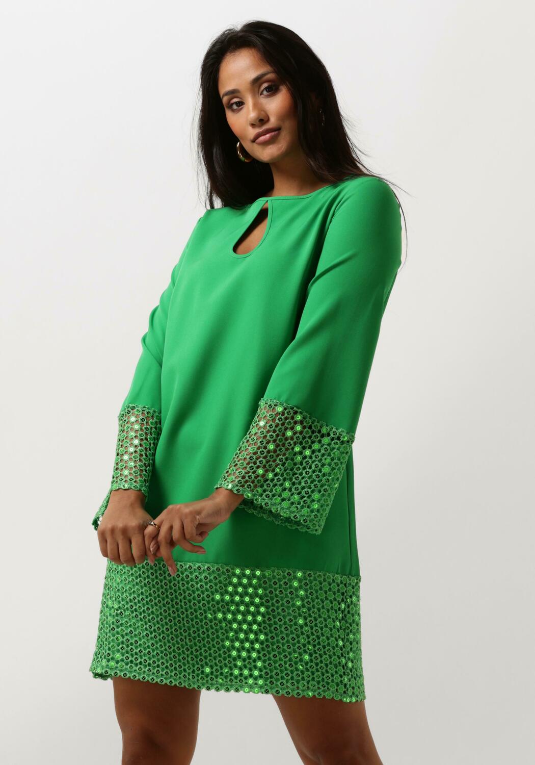 Groene ANA ALCAZAR Mini jurk MIX DRESS | Omoda