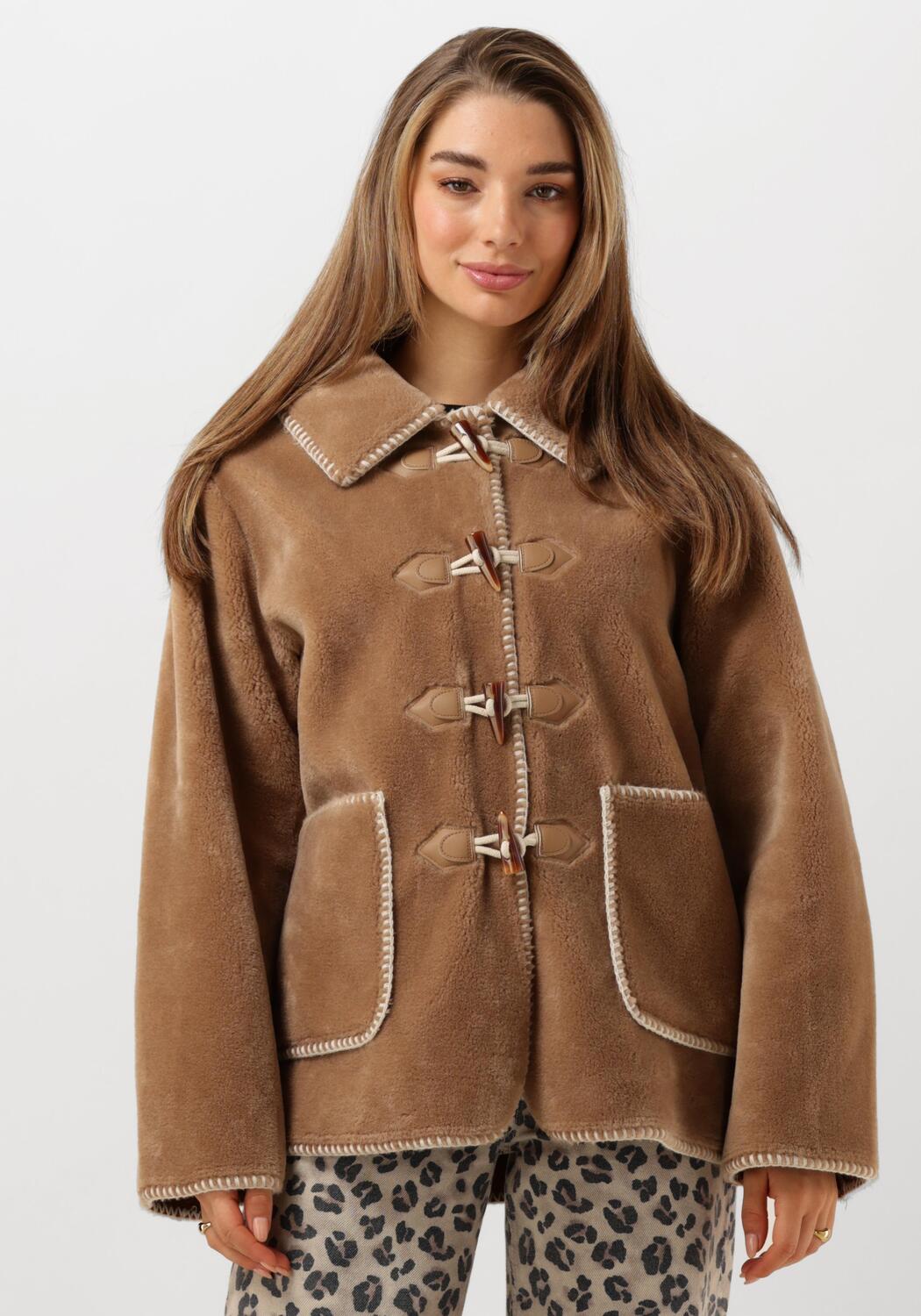 Bruine OBJECT Faux fur jas OBJOPAL RE JACKET | Omoda