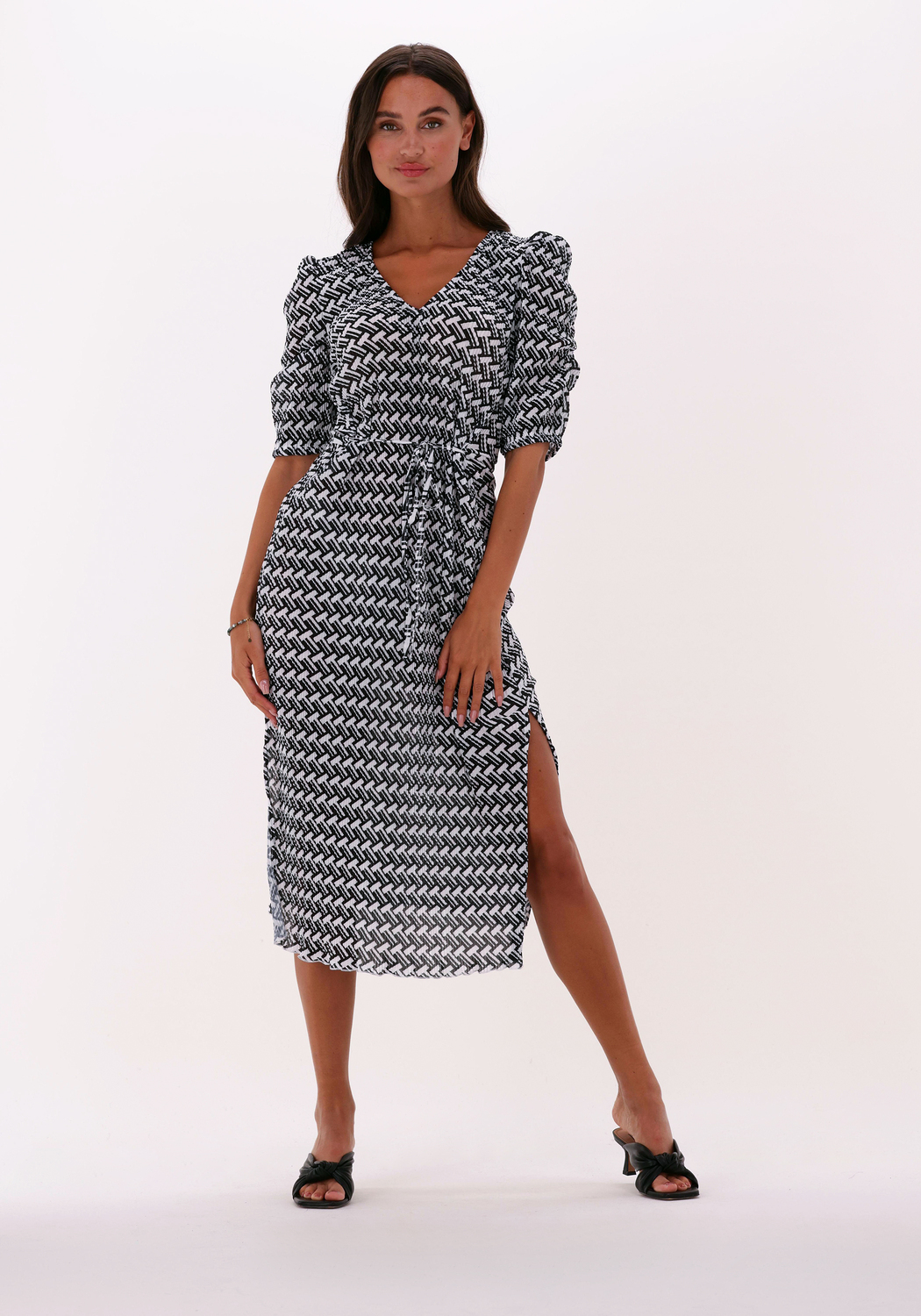 Zwarte FREEBIRD Midi jurk GAYLA DRESS | Omoda