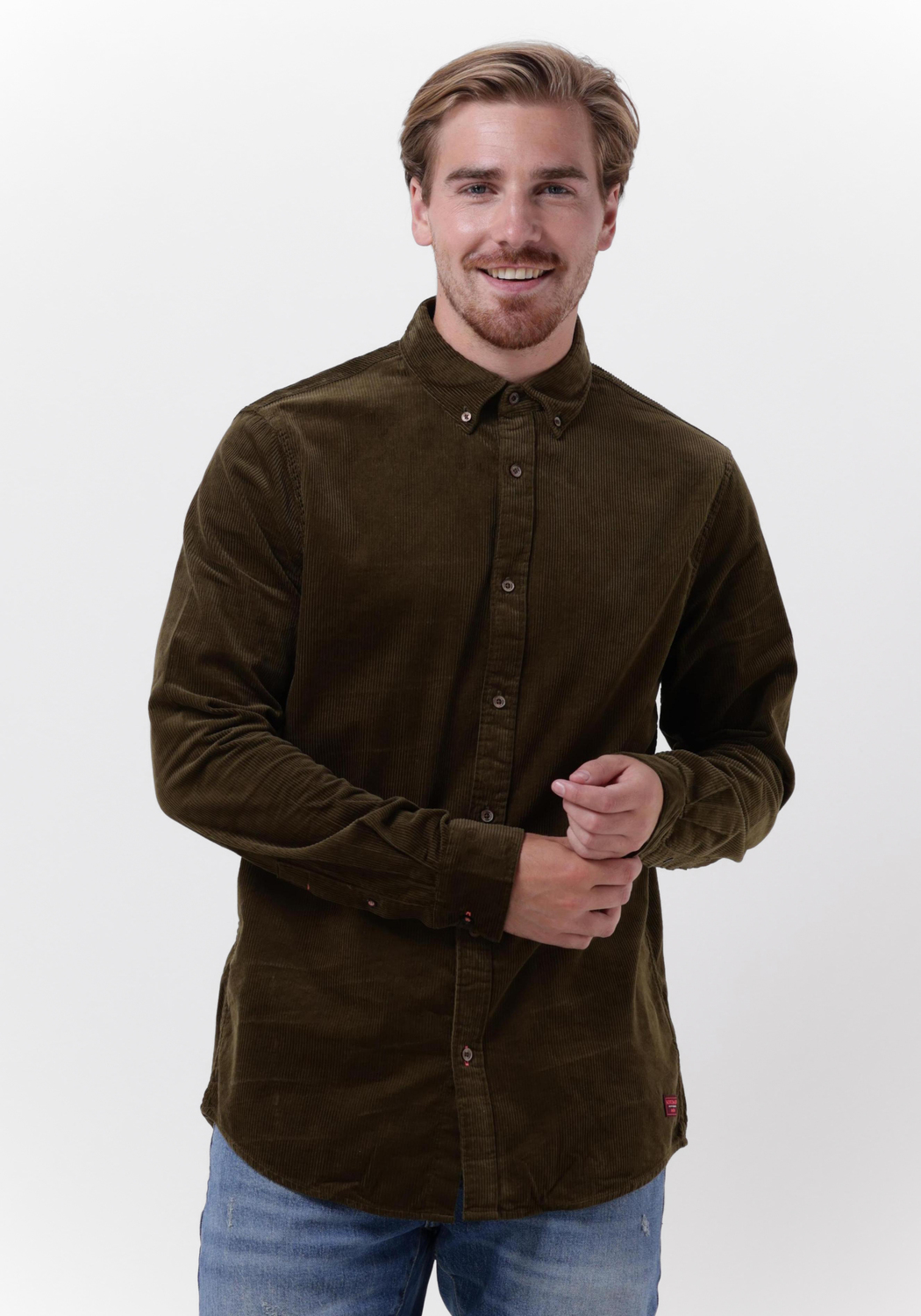 Groene SCOTCH & SODA Casual overhemd REGULAR FIT- COTTON CORDUROY SHIRT | Omoda