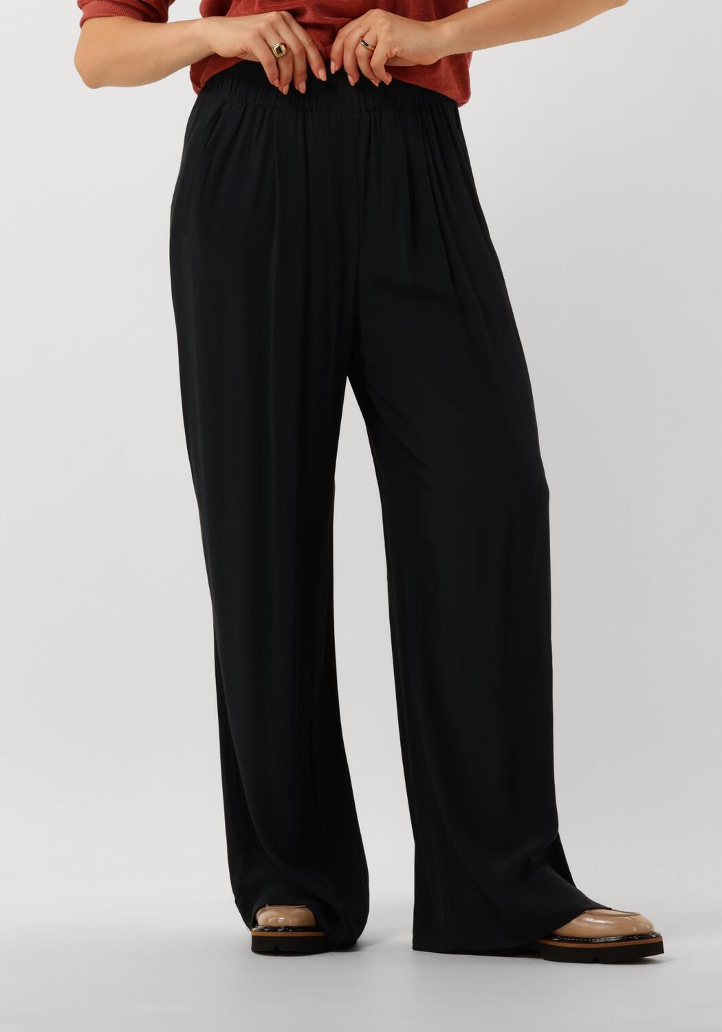 Grijze BY-BAR Wijde broek BENJI VISCOSE PANT | Omoda