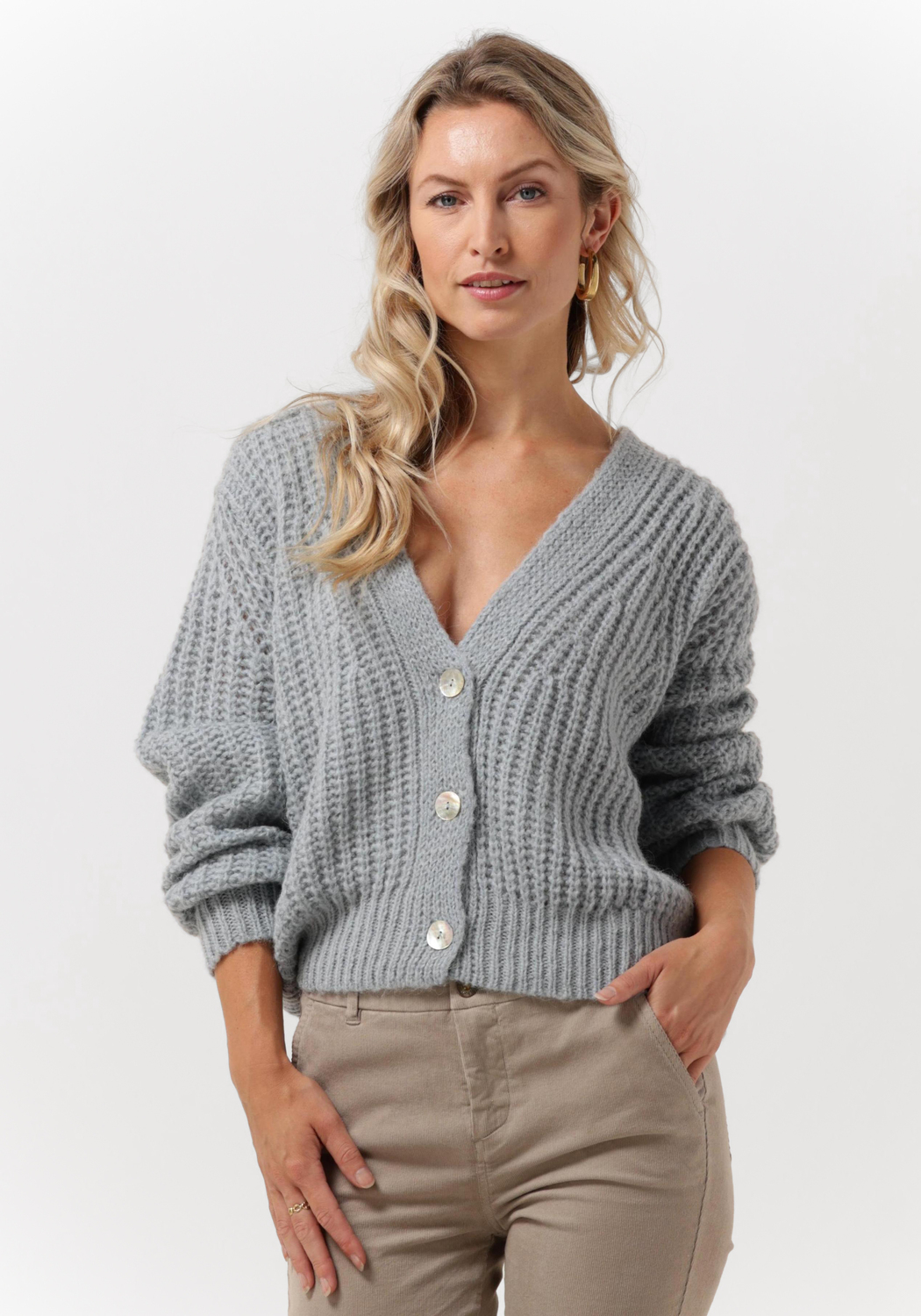 Blauwe BY-BAR Vest KATY CARDIGAN | Omoda
