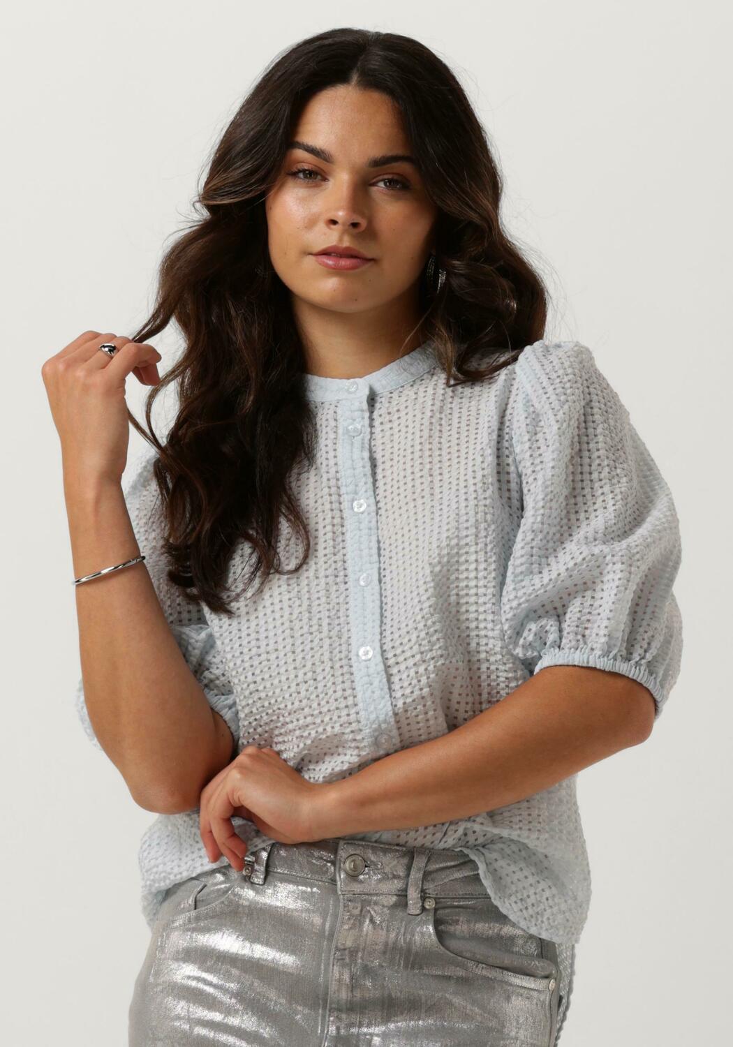 Lichtblauwe SECOND FEMALE Blouse TASCHA SHIRT | Omoda