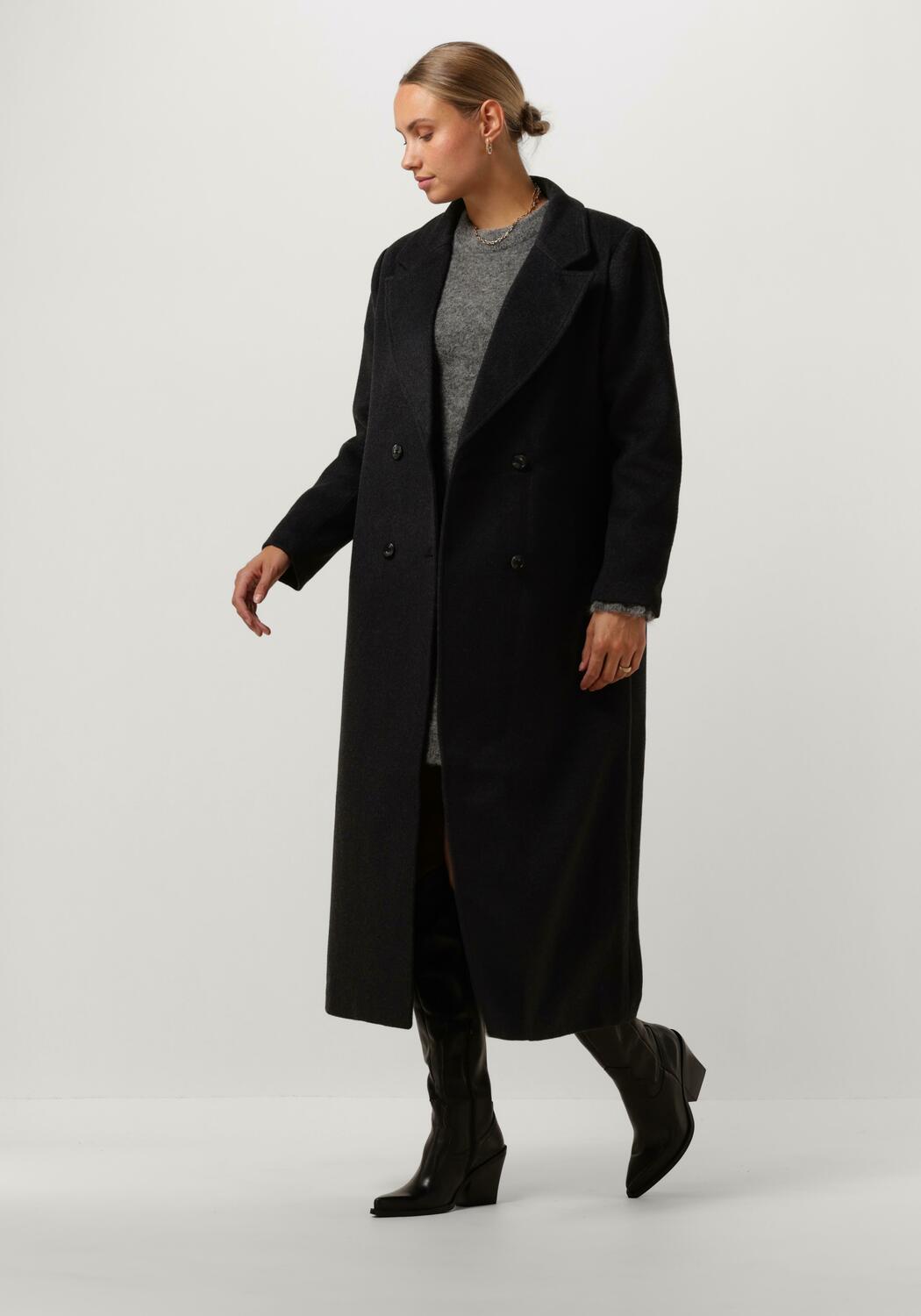 Grijze NEO NOIR Mantel WILLIAMS WOOL COAT | Omoda