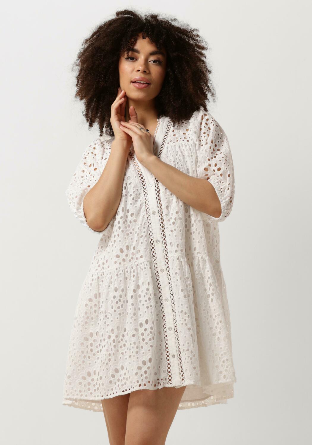 Witte CO'COUTURE Mini jurk VIOLA ANGLAISE DRESS | Omoda
