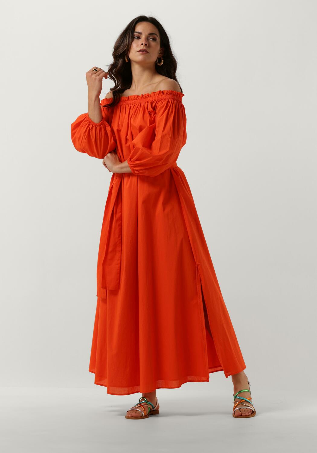 Oranje NOTRE-V Maxi jurk NV-DANYA OFF SHOULDER DRESS | Omoda