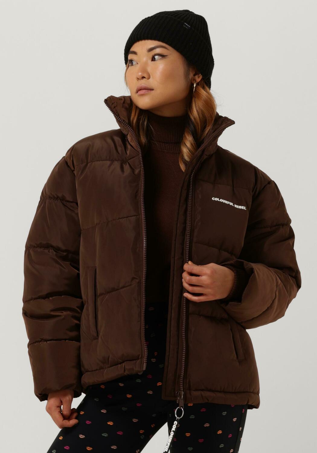 Bruine COLOURFUL REBEL Gewatteerde jas FIONA PUFFER JACKET | Omoda