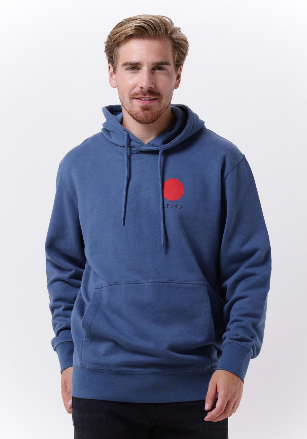 Blauwe EDWIN Sweater JAPANESE SUN HOODIE SWEAT HEAVY FELPA | Omoda