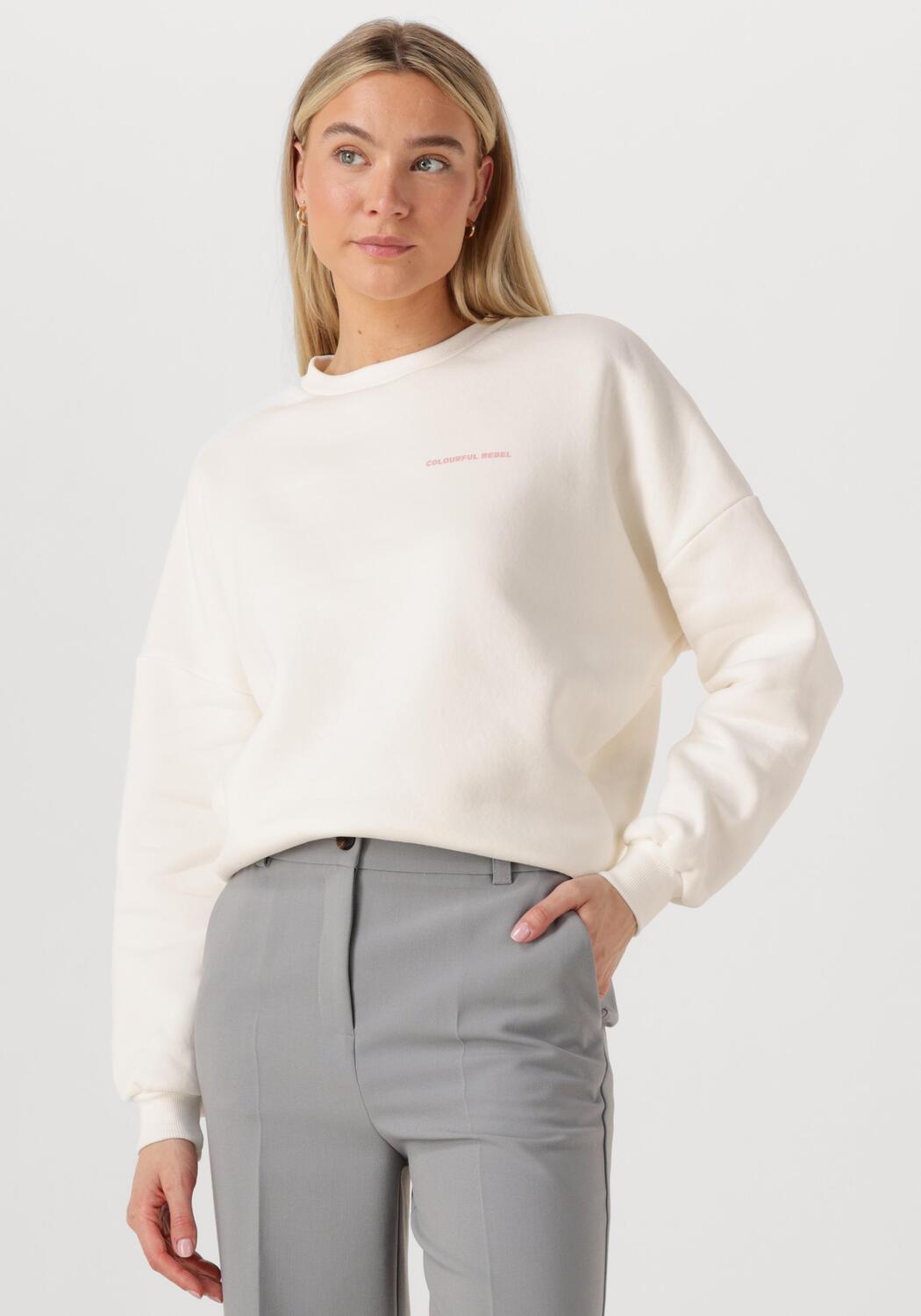 Witte COLOURFUL REBEL Trui SUMMER SHELL DROPPED SHOULDER SWEAT | Omoda