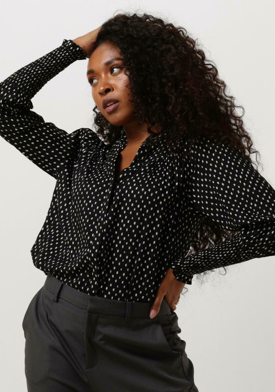 Zwarte NEO NOIR Blouses CAMISA MINI STITCH BLOUSE | Omoda