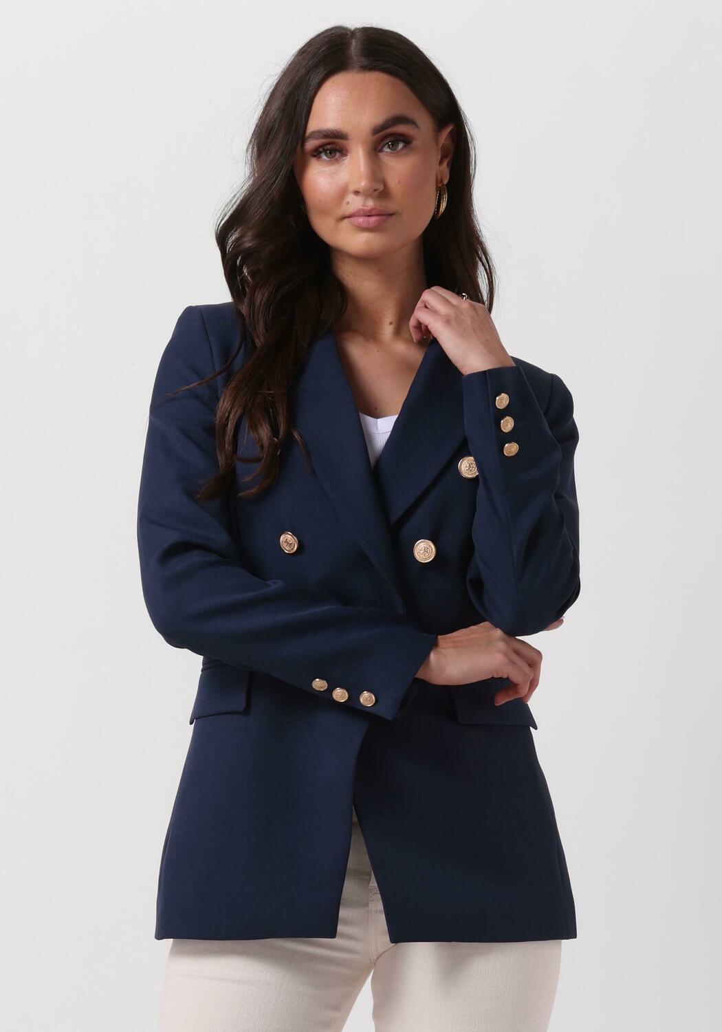 Blauwe ACCESS Blazer DOUBLE-BREASTED BLAZER WITH BUTTONS | Omoda