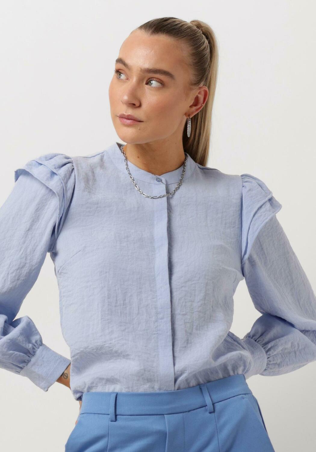 Blauwe OBJECT Blouses OBJSOPHIE L/S SHIRT | Omoda