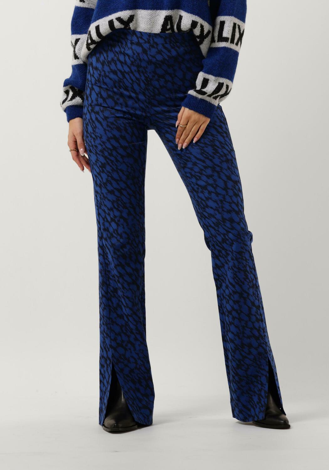 Kobalt ALIX THE LABEL Flared broek LADIES WOVEN SKETCHY ANIMAL FLARED ...