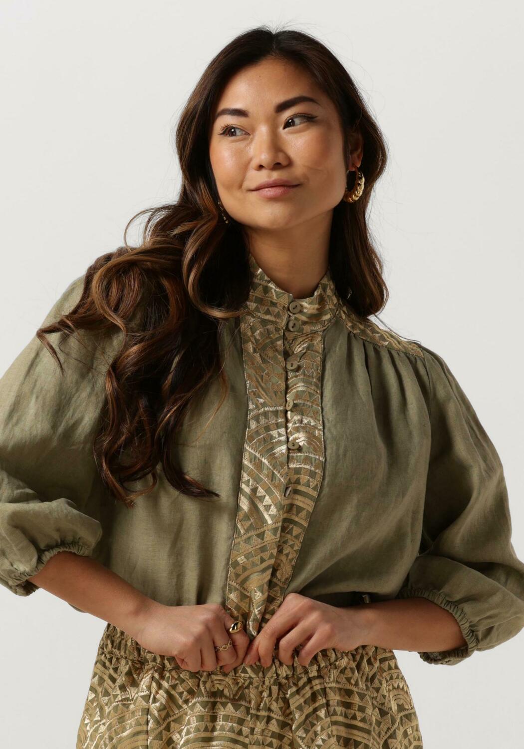 Groene GREEK ARCHAIC KORI Blouses 250109 | Omoda