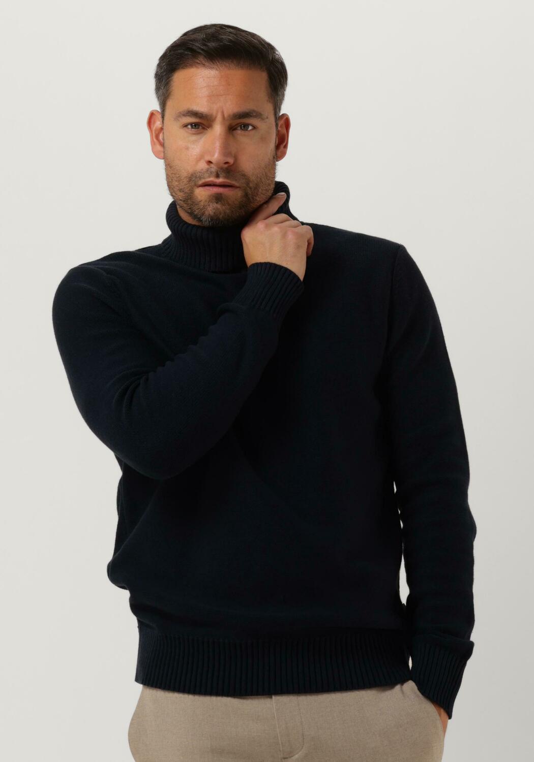 Donkerblauwe SELECTED HOMME Coltrui AXEL LS KNIT ROLL NECK | Omoda