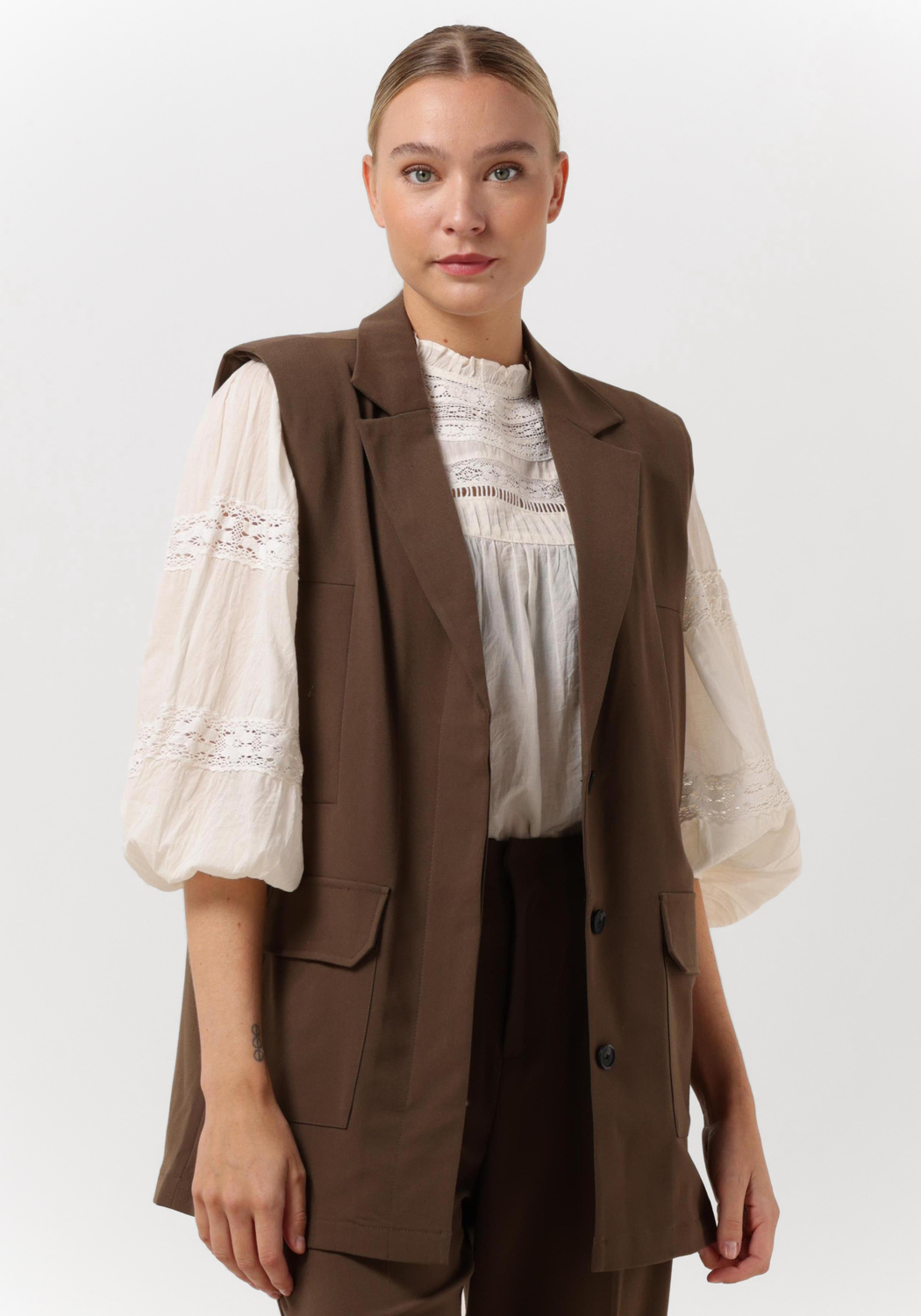 Bruine OBJECT Gilet SANNI WAISTCOAT | Omoda