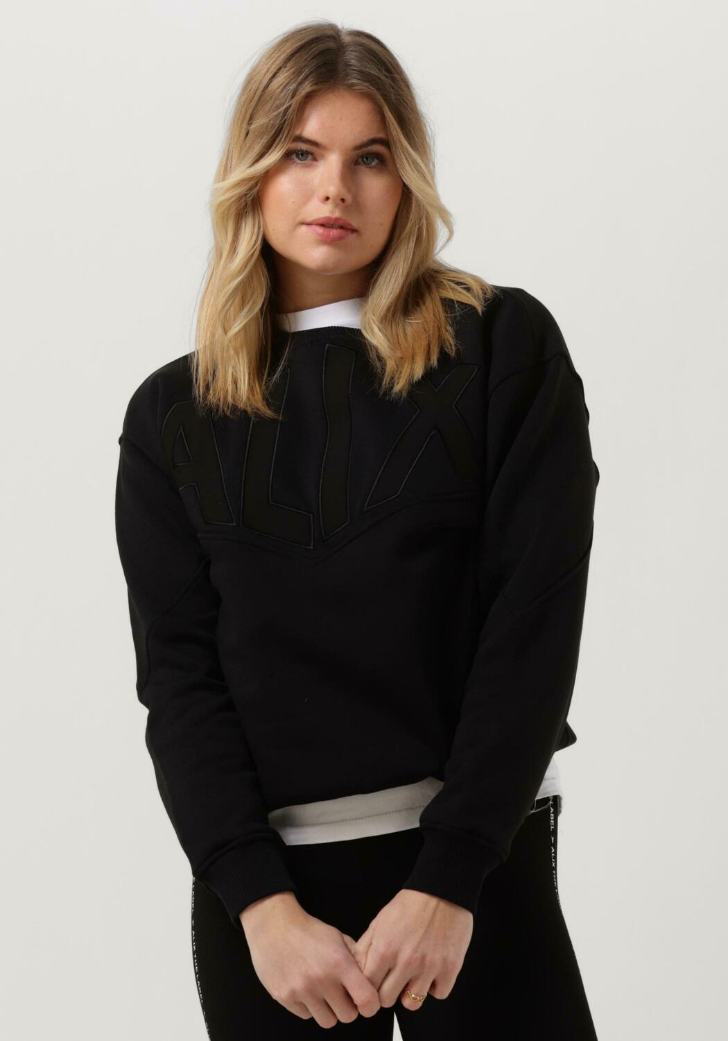 Zwarte ALIX THE LABEL Sweater LADIES KNITTED COLOURBLOCKING SWEATER | Omoda