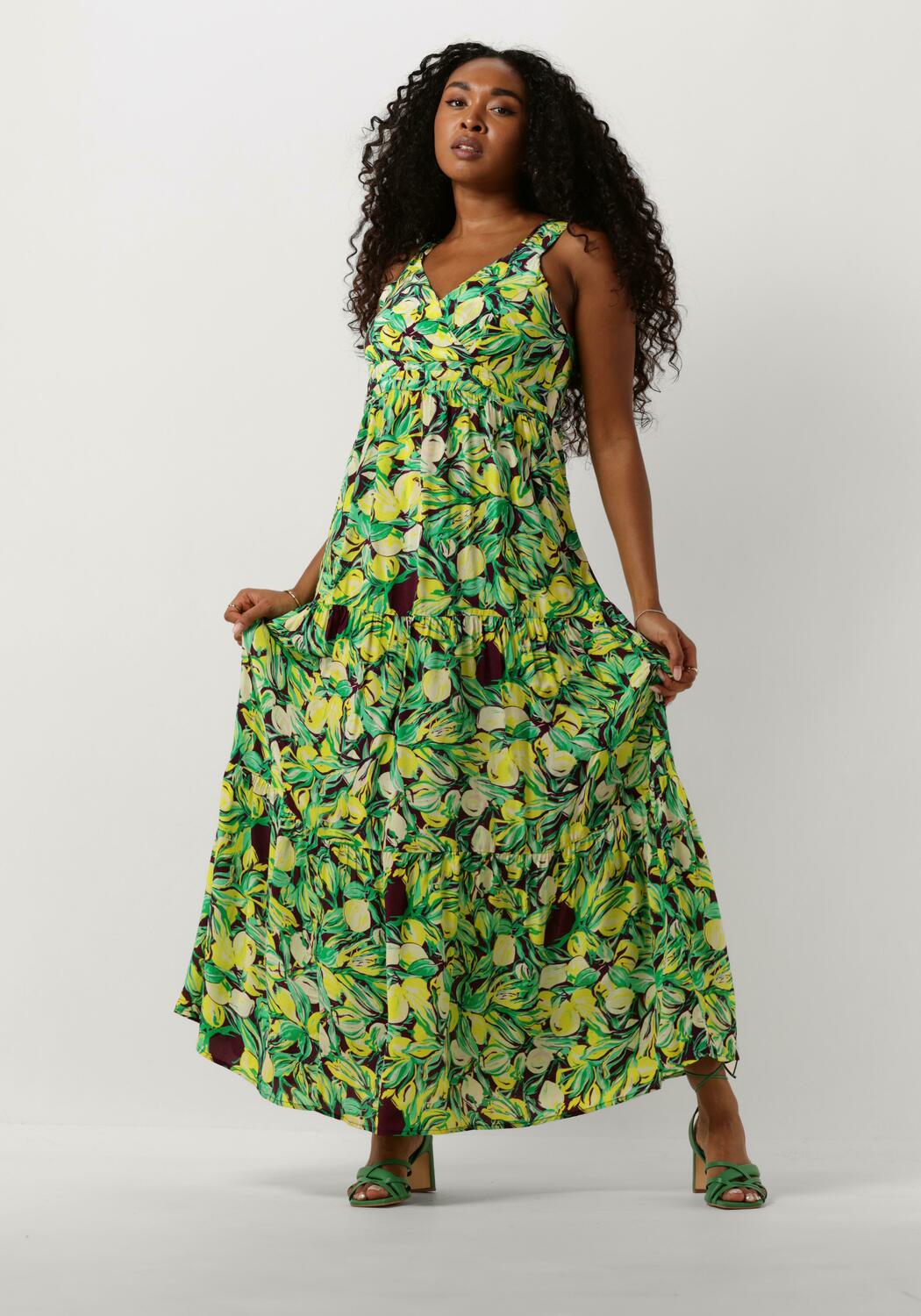 Gele POM AMSTERDAM Maxi jurk STRAP LEMON TREE DRESS | Omoda