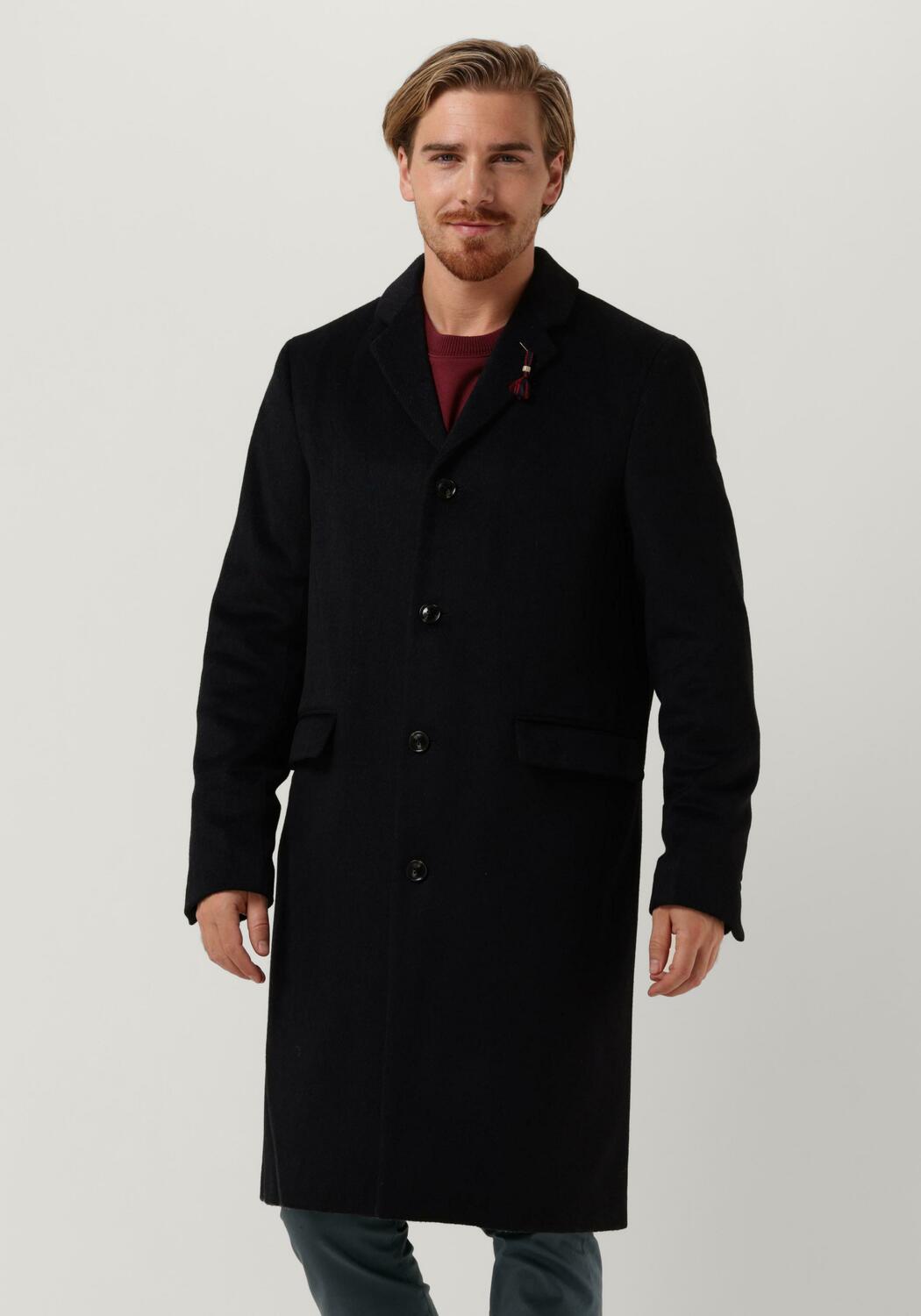 Donkerblauwe SCOTCH & SODA Mantel CLASSIC WOOL-BLEND OVERCOAT | Omoda