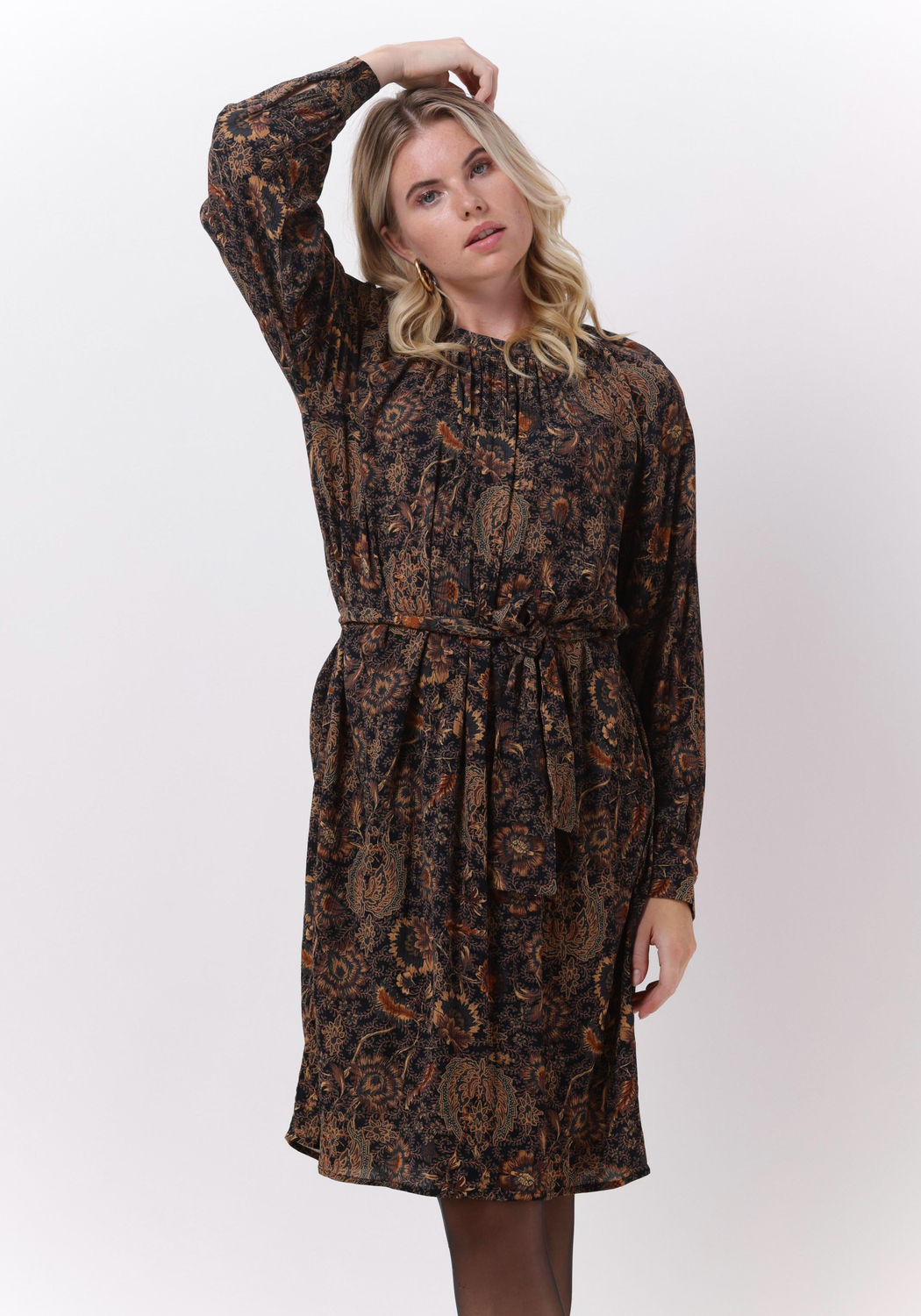 Bruine BY-BAR Midi jurk DAE AIDA DRESS | Omoda