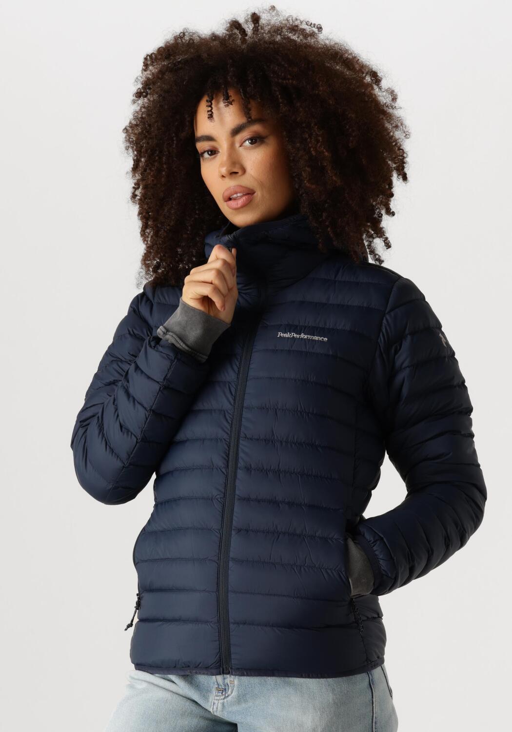 Blauwe PEAK PERFORMANCE Gewatteerde jas W DOWN LINER HOOD JACKET | Omoda