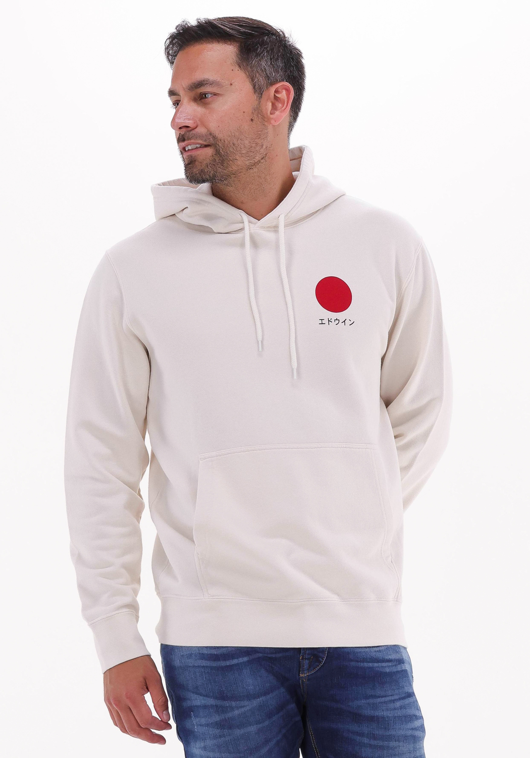 Gebroken wit EDWIN Sweater JAPANESE SUN HOODIE SWEAT HEAVY FELPA | Omoda