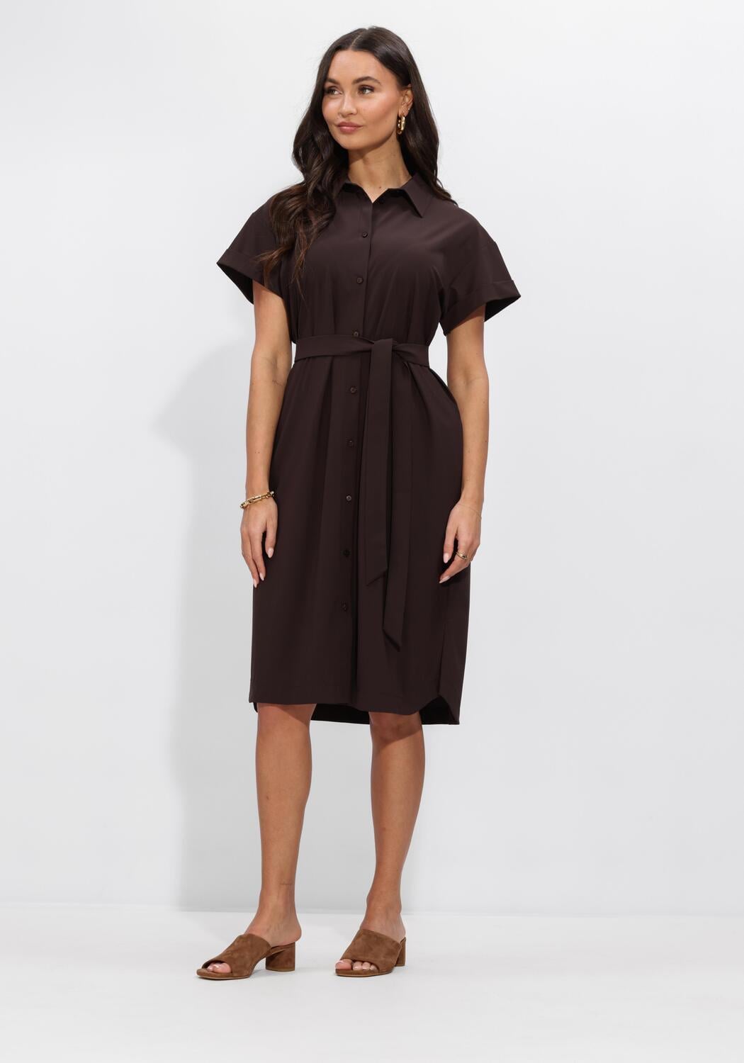 Bruine STUDIO ANNELOES Blouses Louni blouse dress | Omoda