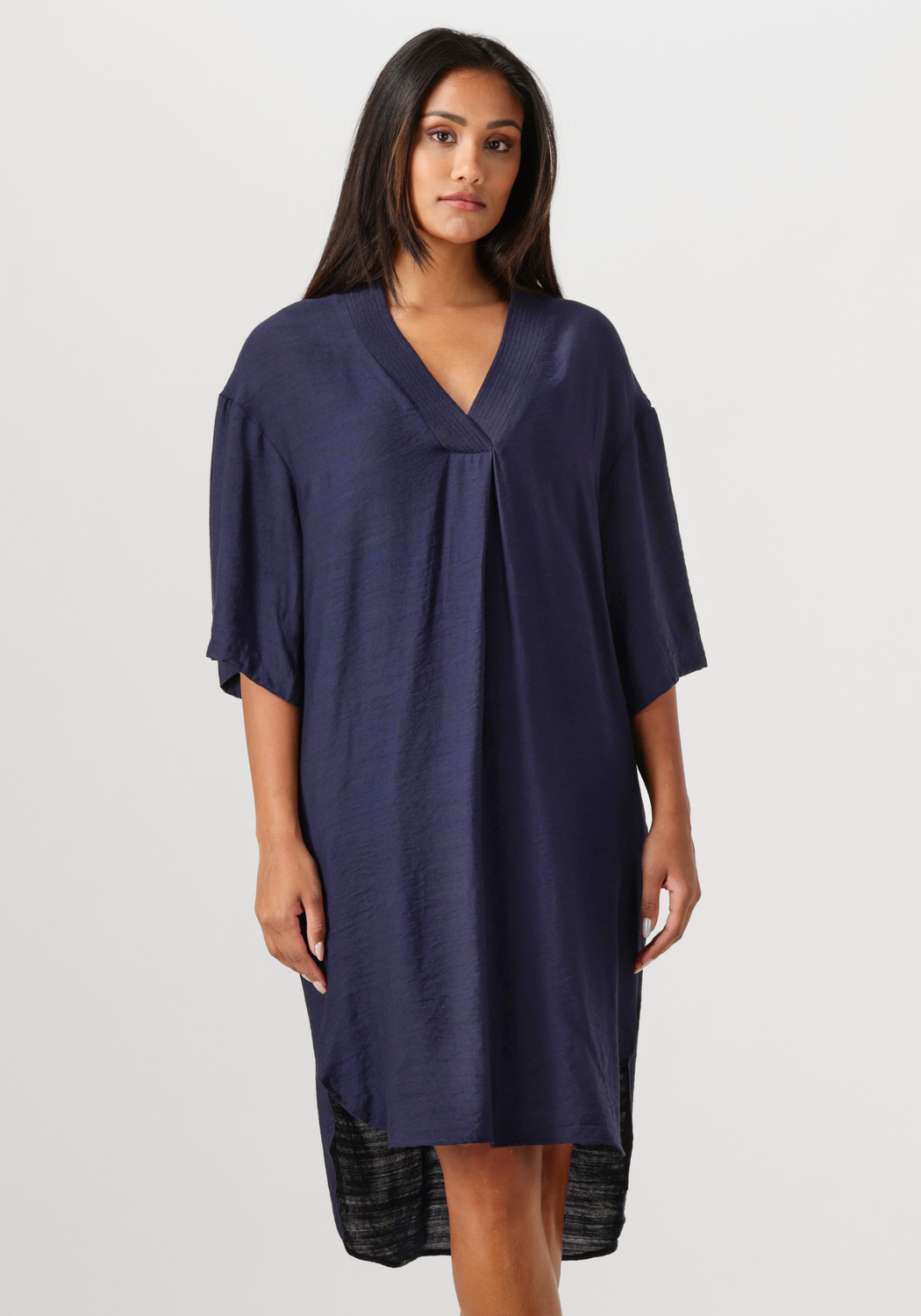 Donkerblauwe CO'COUTURE Mini jurk CARYN PLEAT TUNIC DRESS | Omoda