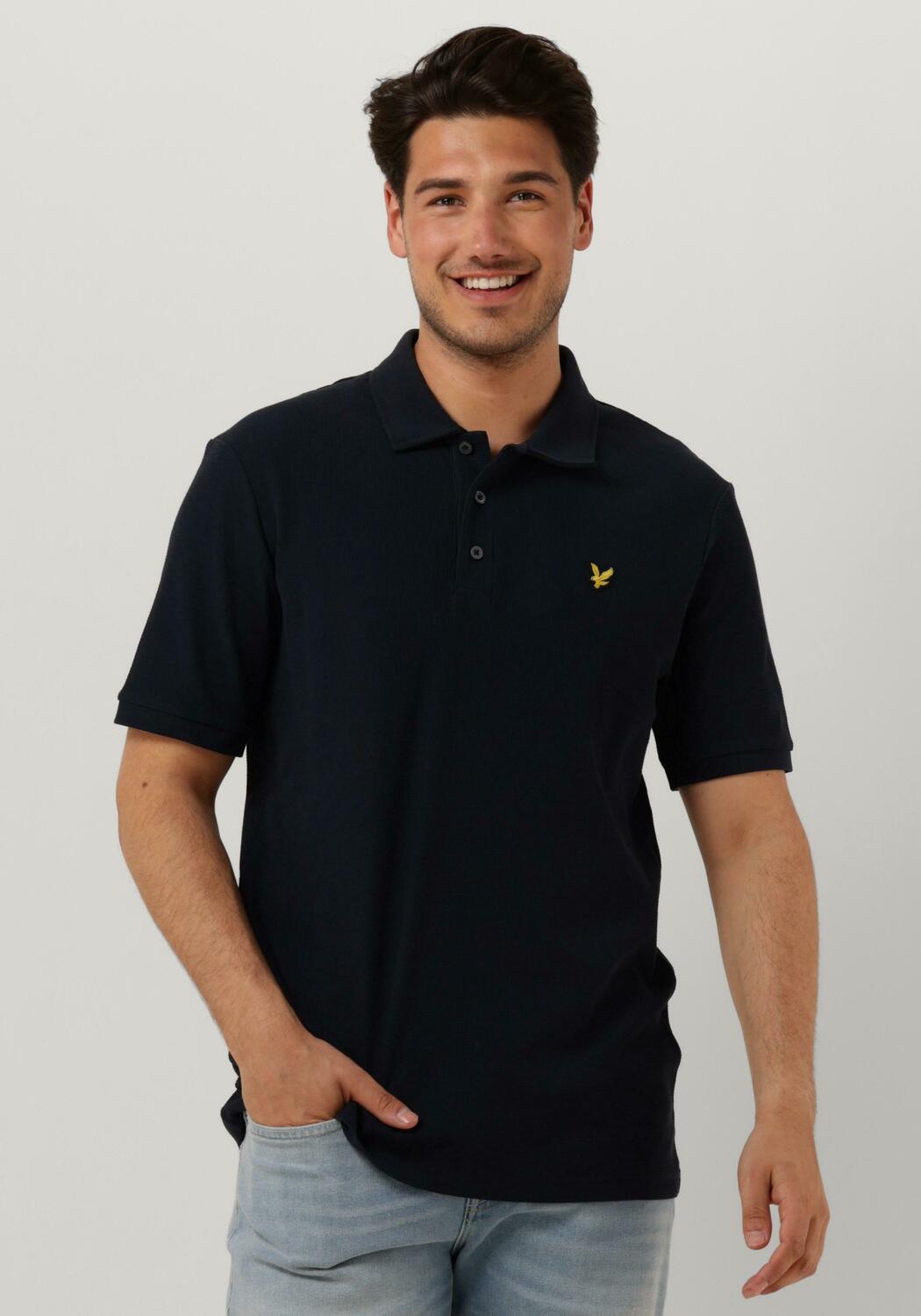 Donkerblauwe LYLE & SCOTT Polo MILANO TRIM POLO SHIRT | Omoda